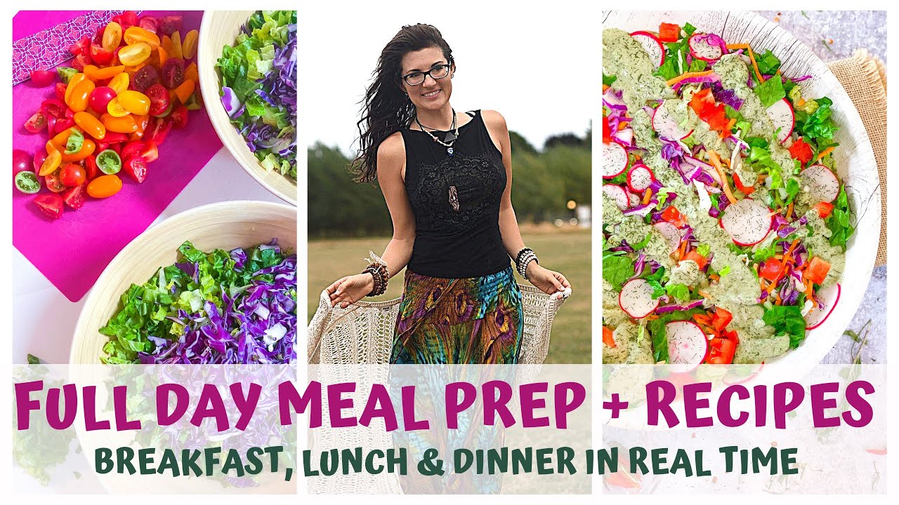 FULL DAY MEAL PREP + RECIPES • BREAKFAST, LUNCH, DINNER - YouTube