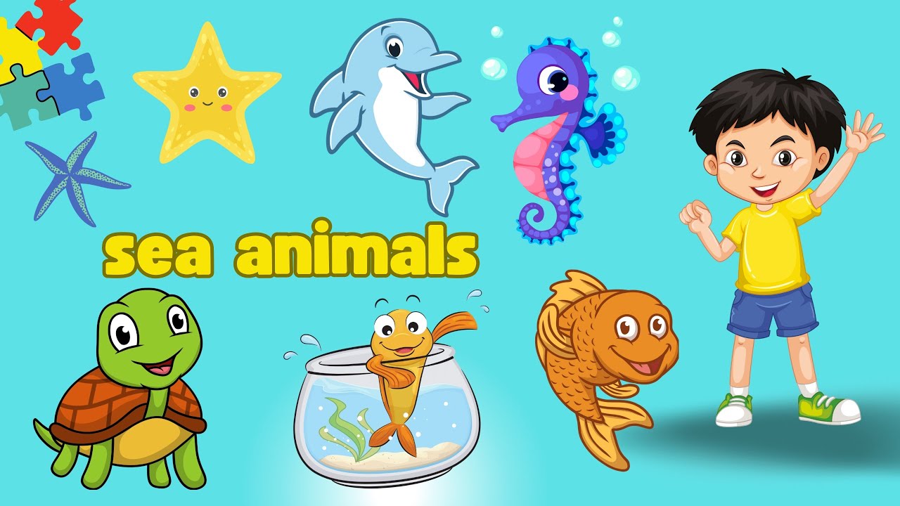 Sea Animals | learn sea animals Names in English | kids vocabulary ...