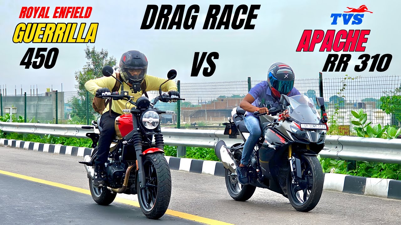 royal Enfield Guerrilla 650 vs tvs Apache RR 310 | drag race | Highway ...