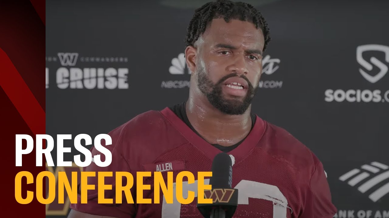 DT Jon Allen speaks with the media following the first day of training ...