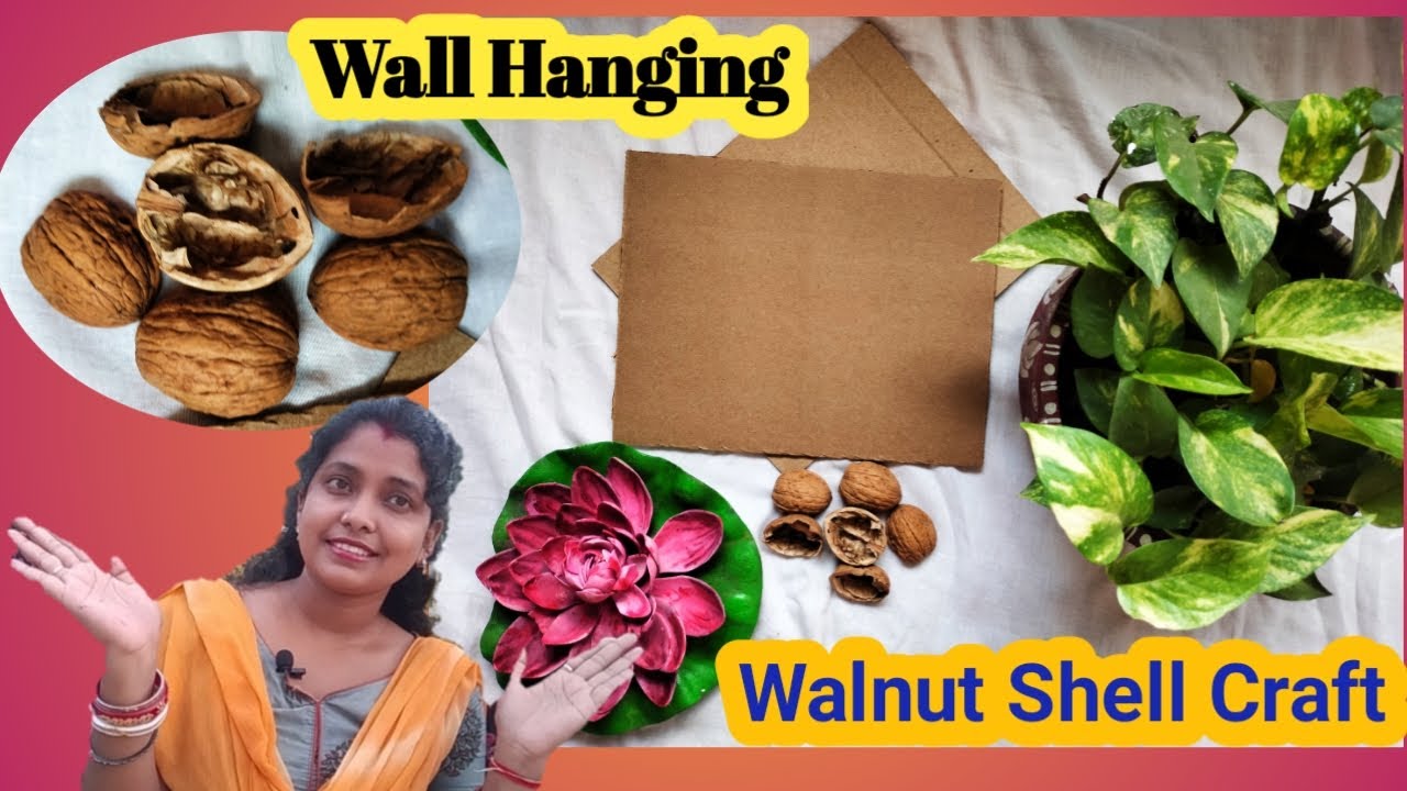 How to Make Wall Hanging With Waste Walnut Shell || Walnut shell Craft ...