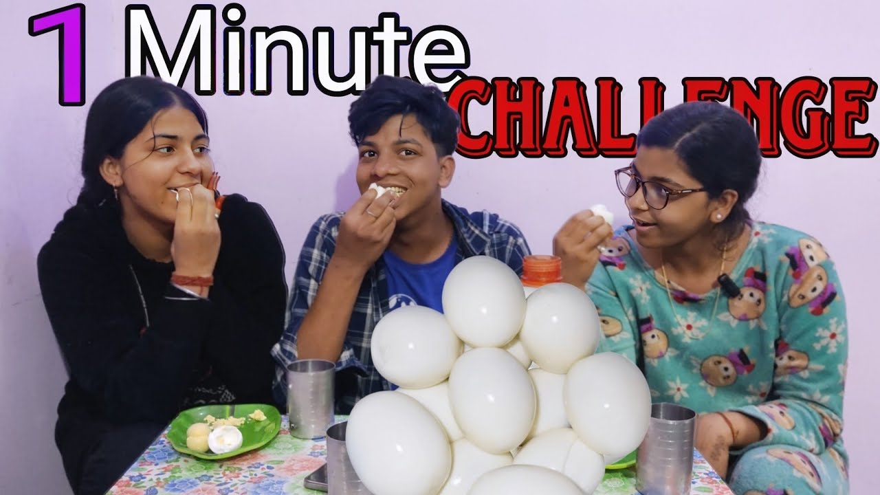 Boiled Egg Eating Challenge||1 Minute Challenge|| Eating Competition ...