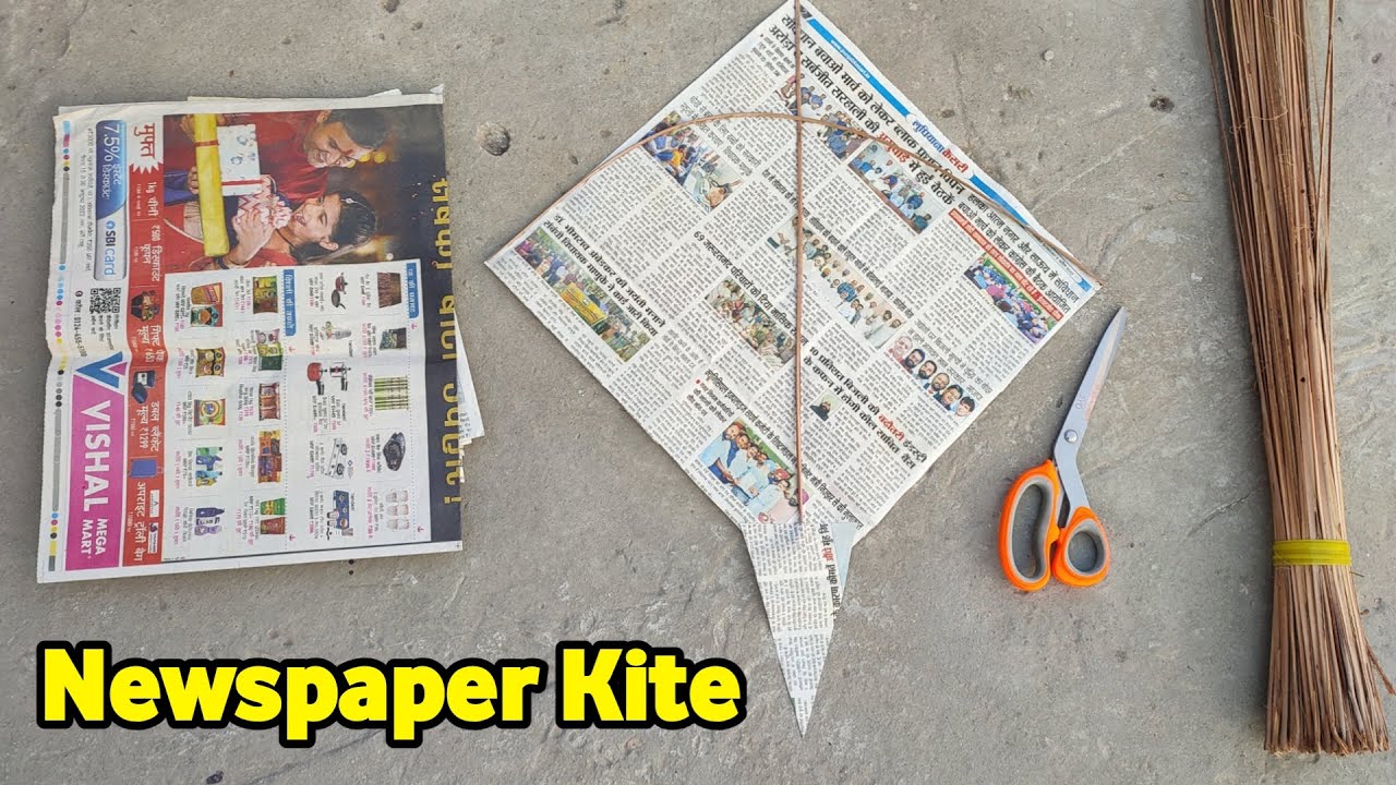 How to Make Newspaper Kite At Home👍 |100% Flying | Newspaper Kite ...