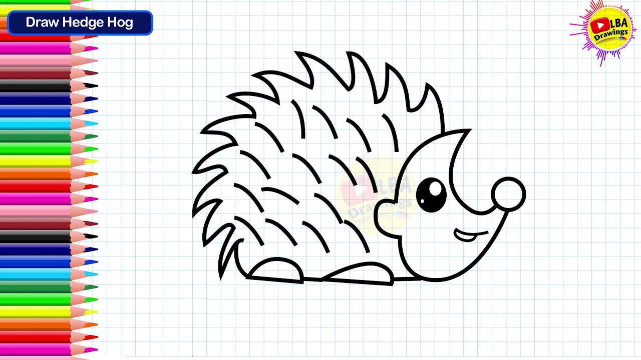 How To Draw Hedge Hog - YouTube