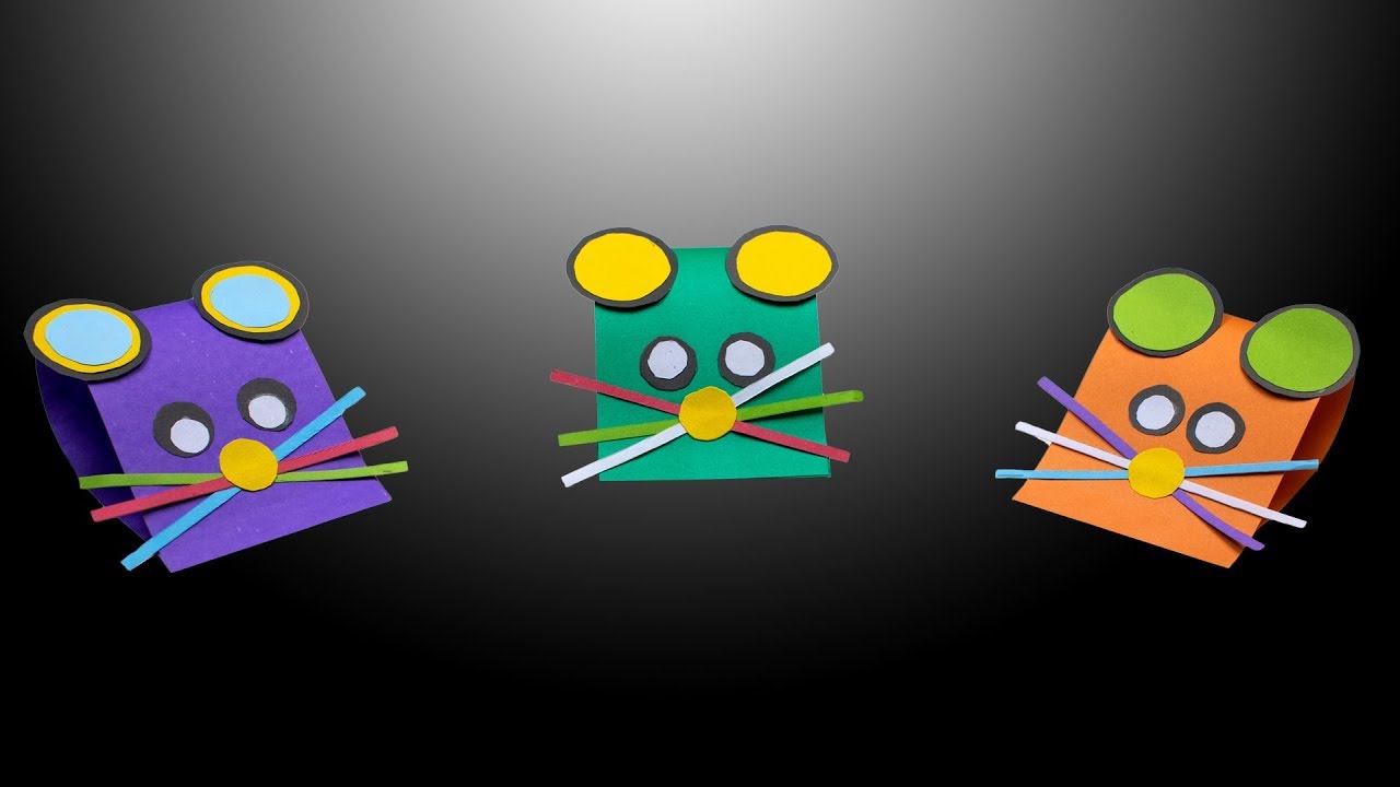 Paper Mouse Craft | Mouse With Color Paper | How To Make Paper Mouse ...