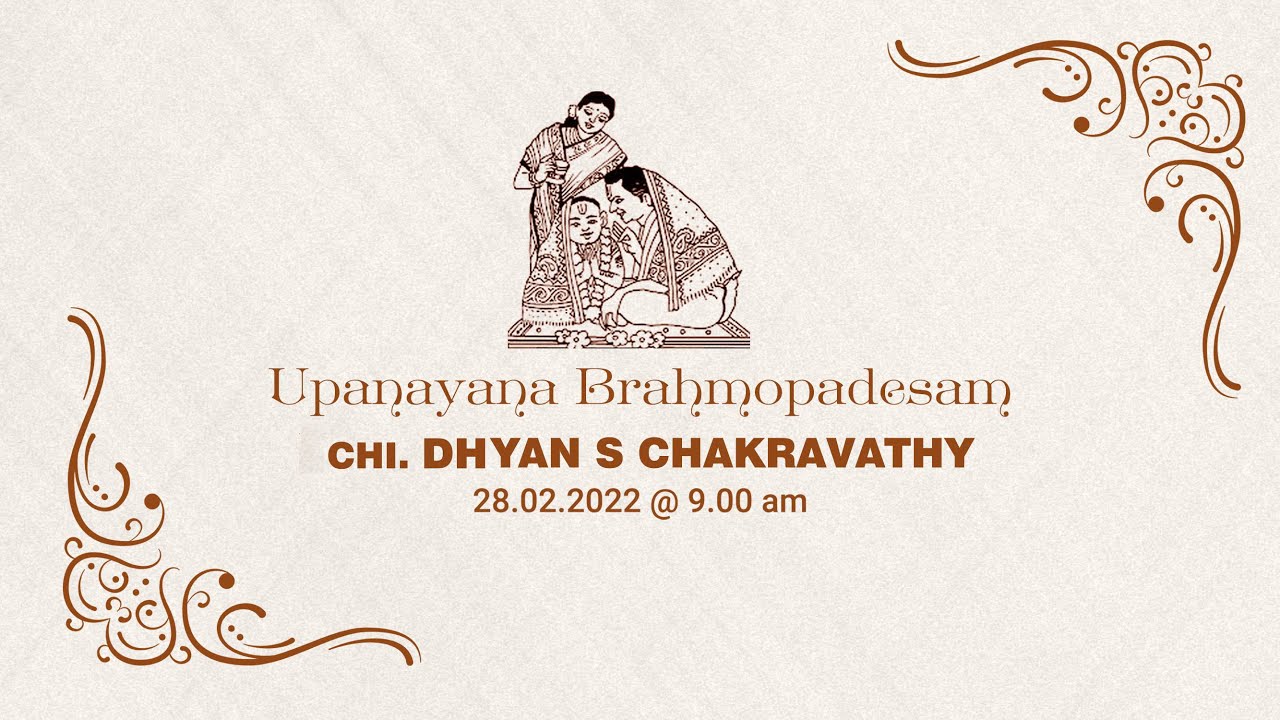 Upanayana Brahmopadesam | Chi. Dhyan S Chakravathy | Studio 3 - YouTube