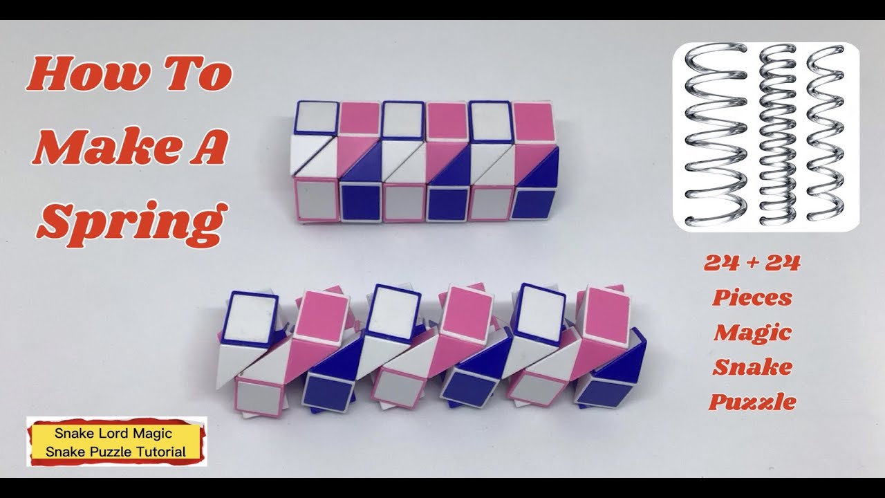 How To Make A Spring - 24 + 24 Pieces Magic Snake Puzzle - 魔 尺 24 + 24段 ...