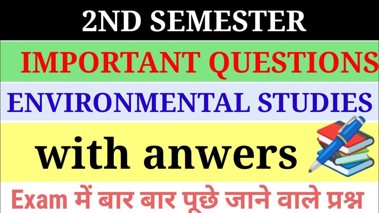 environmental science 2nd semester exam answers || 2nd semester aecc ...