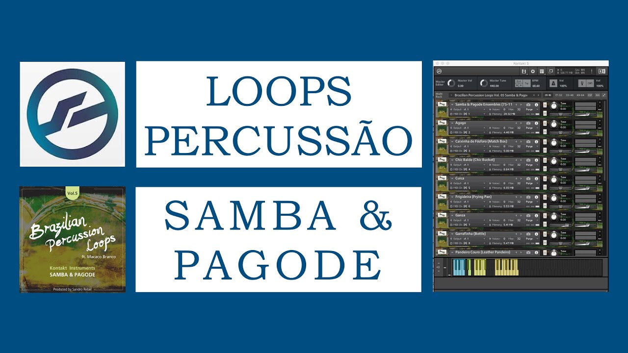 KONTAKT Version Samba e Pagode Levadas Loops de Percussão Brasileira - Brazilian Percussion ...