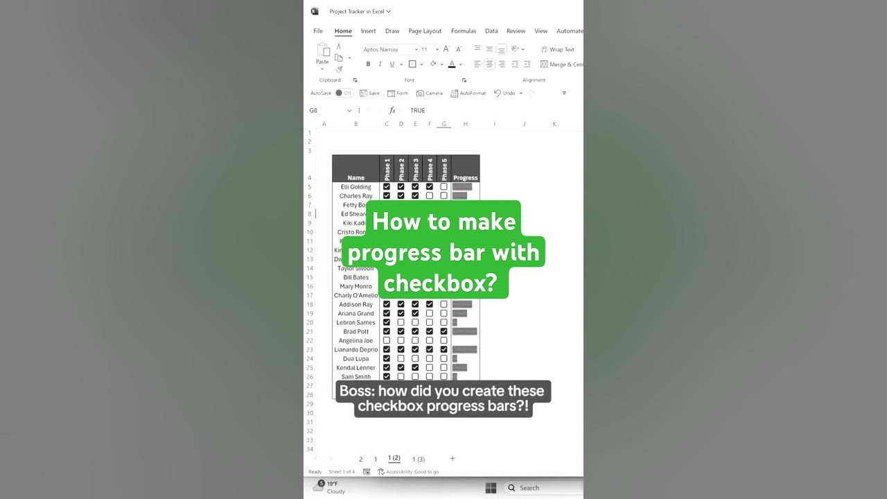 How to Create Dynamic Checkbox Progress Bar - YouTube