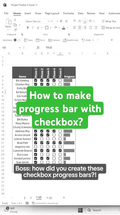 How to Create Dynamic Checkbox Progress Bar - YouTube
