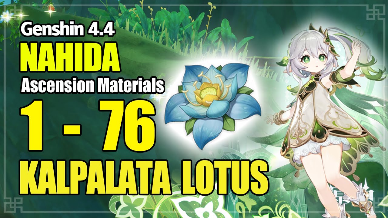 Nahida Ascension Materials | 1-76 Kalpalata Lotus Locations | Fast and ...