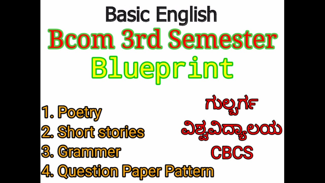 Bcom 3rd sem Basic English Gulbarga University CBCS Syllabus question ...