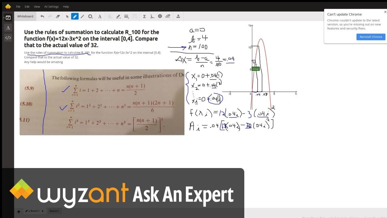 Use Rules For Summation To Evaluate A Riemann Sum With 100 Rectangles Right Hand Endpoints