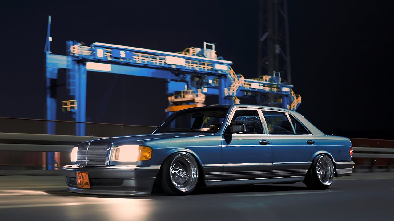 Bagged Mercedes W126 | One Night in Gdynia - YouTube