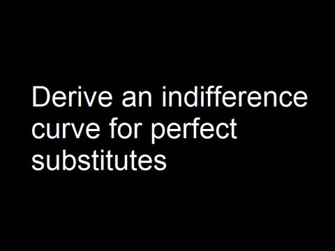 Derive an indifference curve for perfect substitutes - YouTube