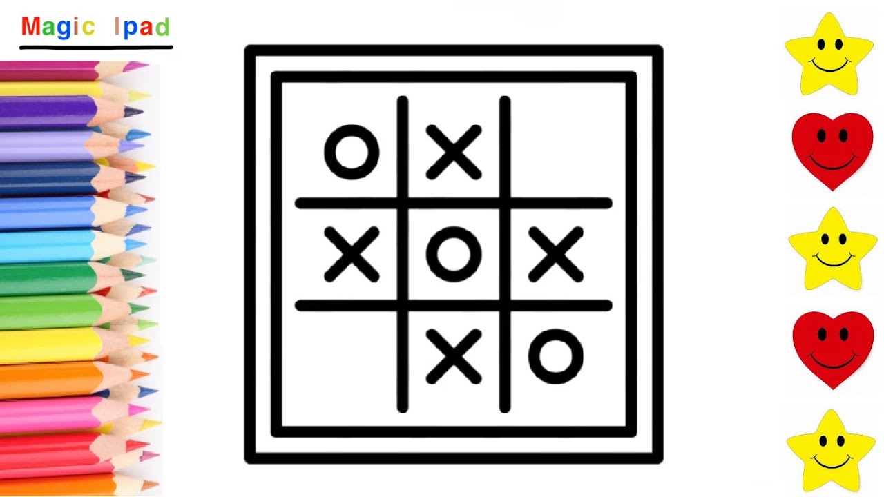 Como dibujar TRES EN RAYA | dibujos para niños 💓⭐ How to draw THREE IN ...