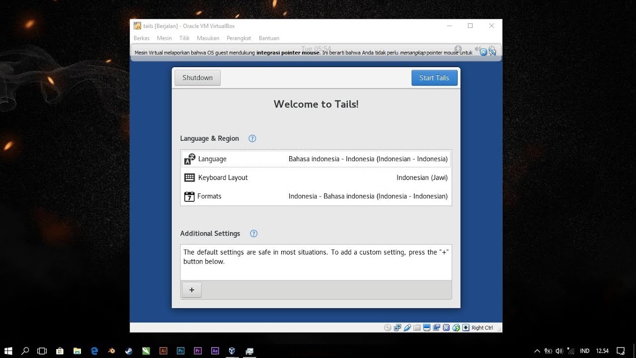 Instal OS Tails di virtualbox - YouTube