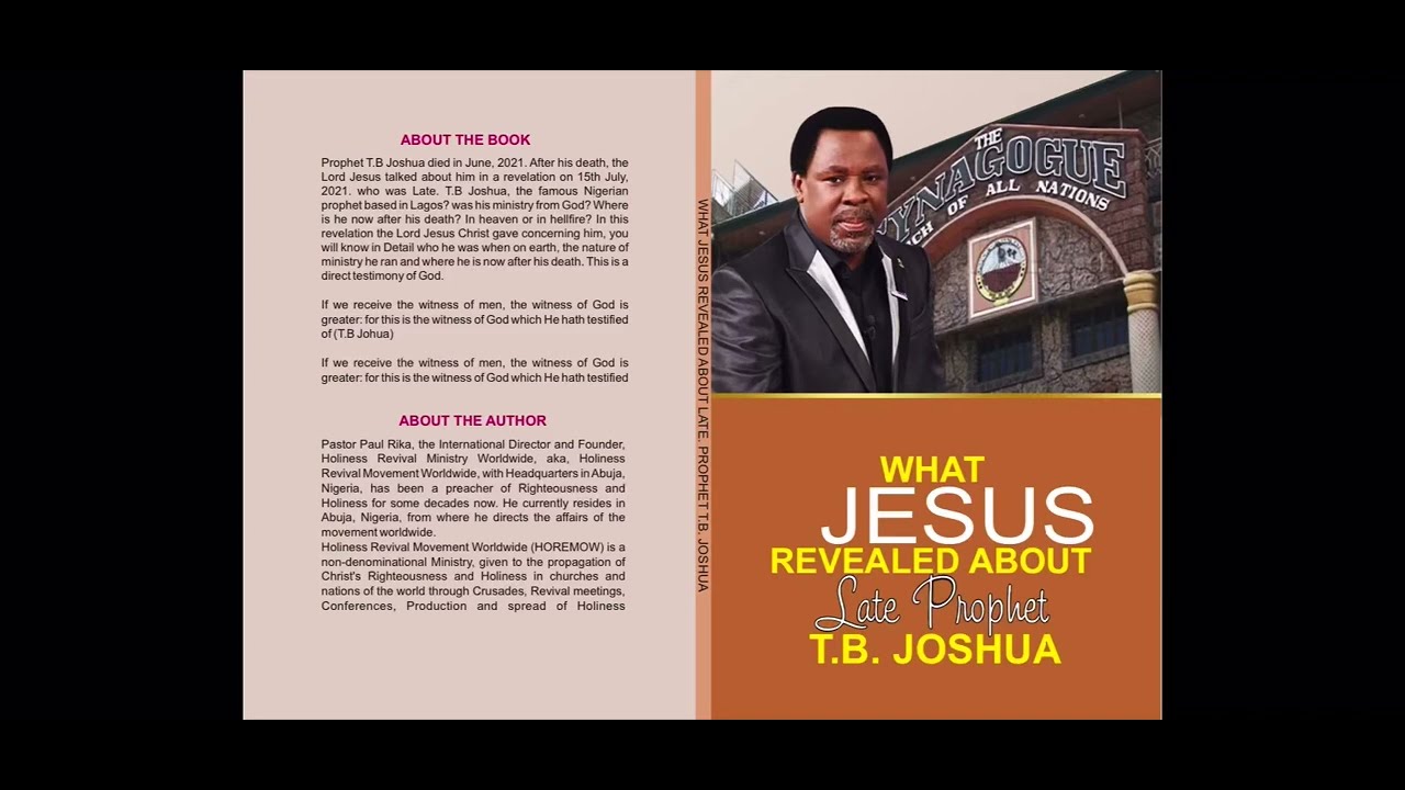 Books101 What Jesus Revealed About Late Prophet T.B.Joshua by Pst Rika ...