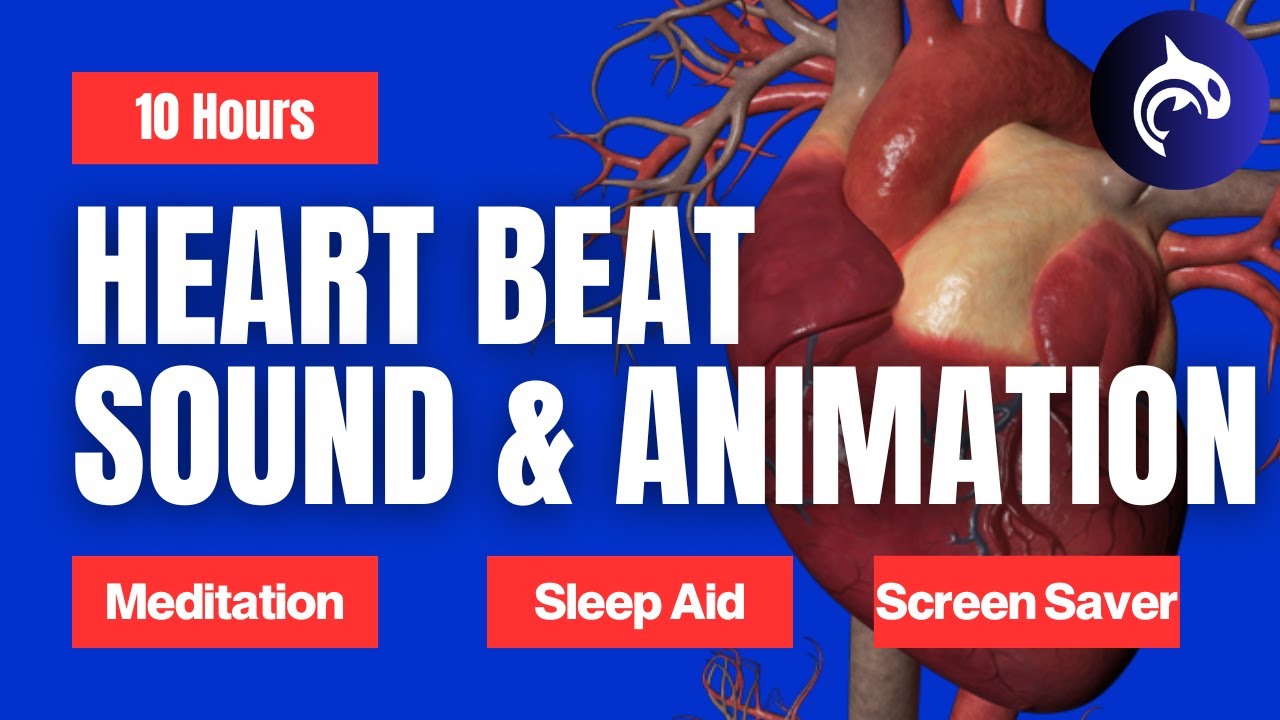 10 Hours of Soothing Heartbeat Sounds | Animated Heartbeat | Meditation ...