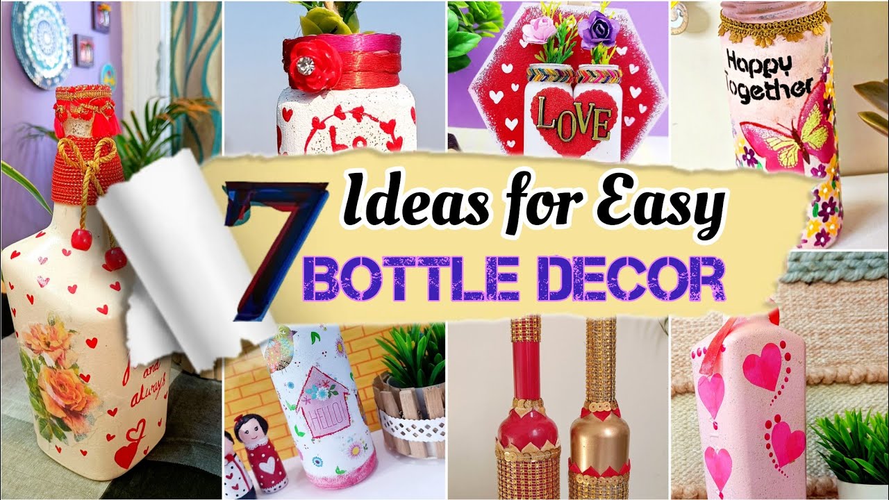 7 Ideas for amazing bottle decor. DIY decor Waste Bottle Reuse Idea ...