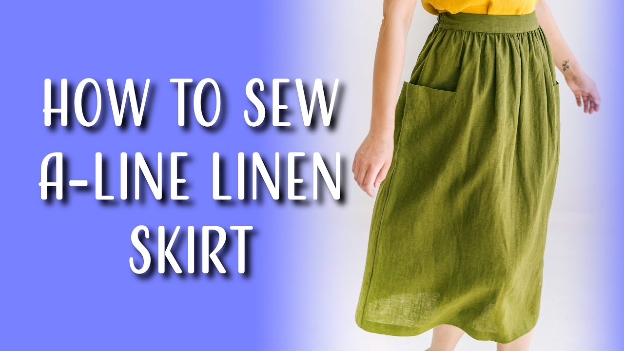 How to sew a line skirt sewing tutorial | beginner friendly sewing ...
