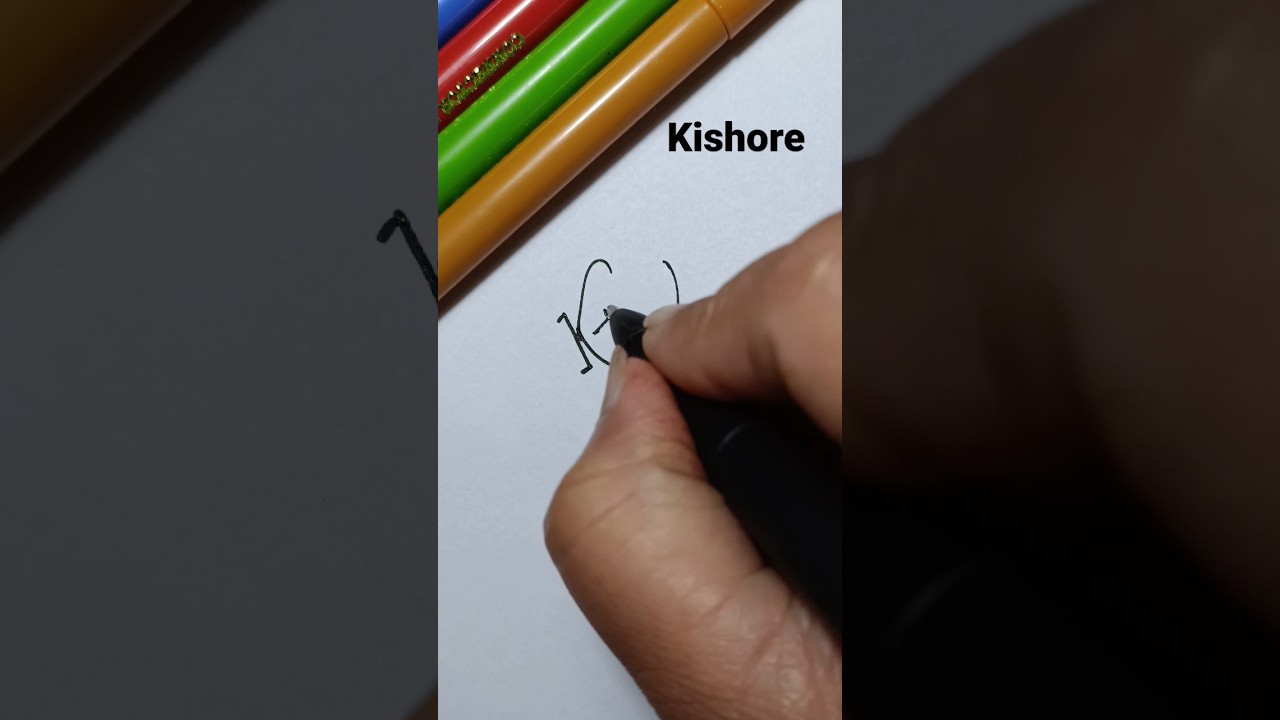 Kishore name style signature #youtubeshorts #calligraphy #shortvideos # ...
