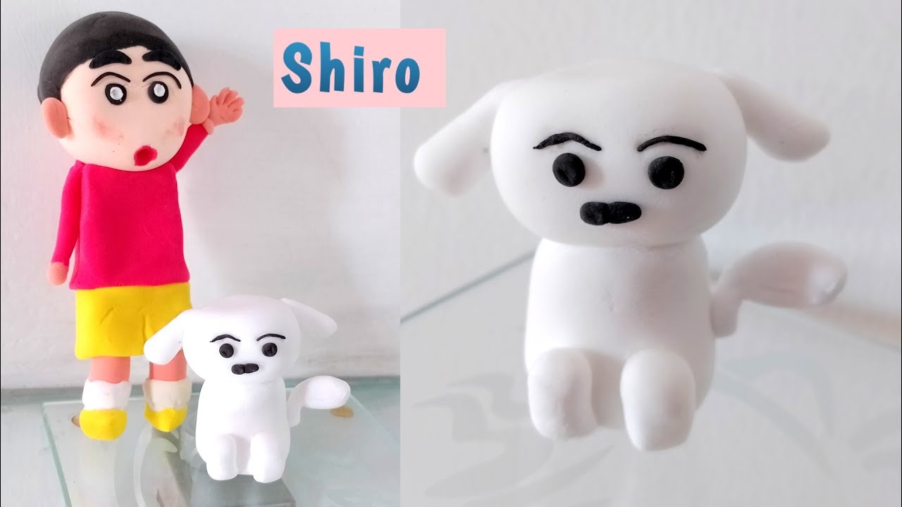 How to make a Shiro in clay - Clay art // shiro by shinchan Nohara Step ...