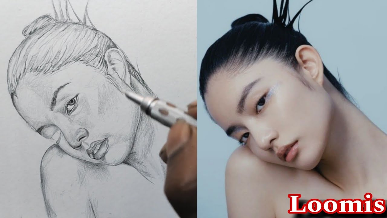 Realistic Face Drawing Portrait a Step by Step Guide to Loomis Method ...