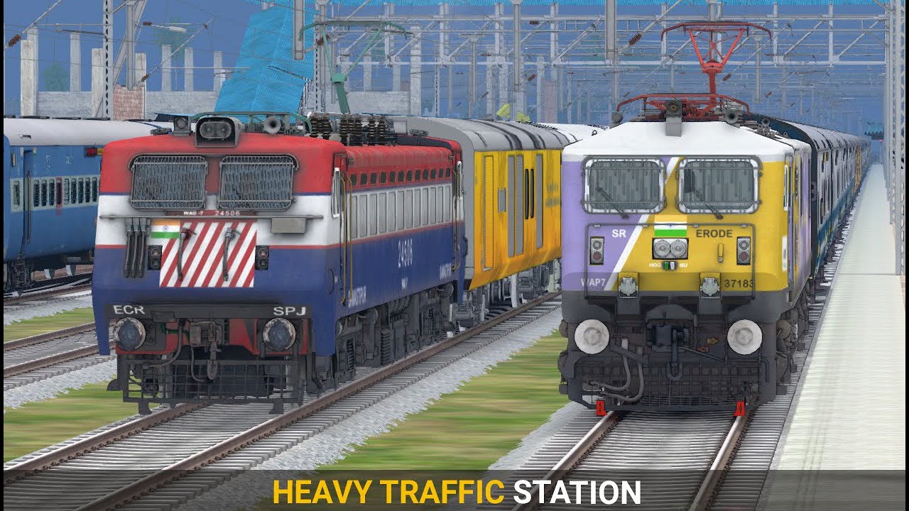 Train Heavy Traffic at Station | Train Simulator | Train Traffic ...