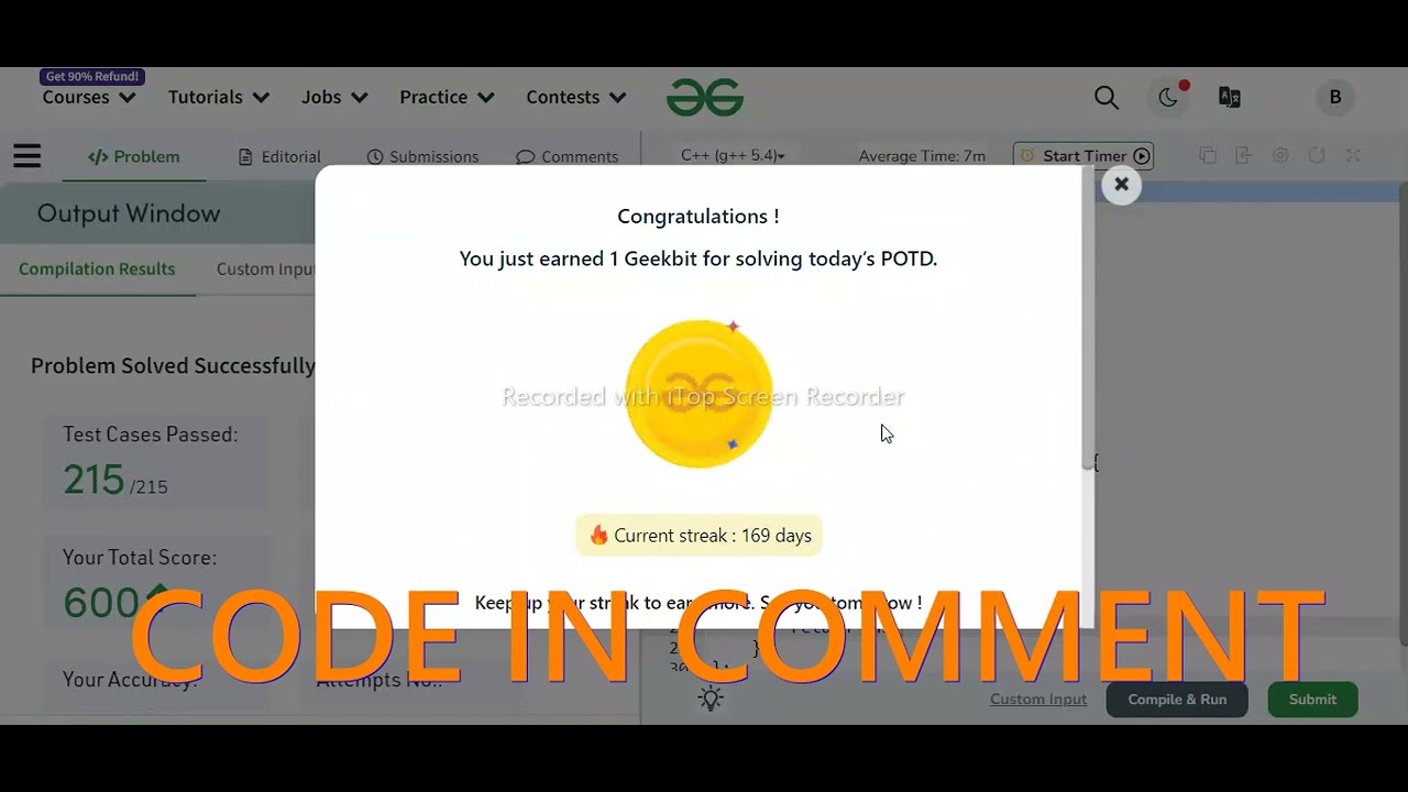 GFG POTD 12/02/2024 IN C++ MOST IMPORTANT INFORMATION | CODE IN COMMENT ...
