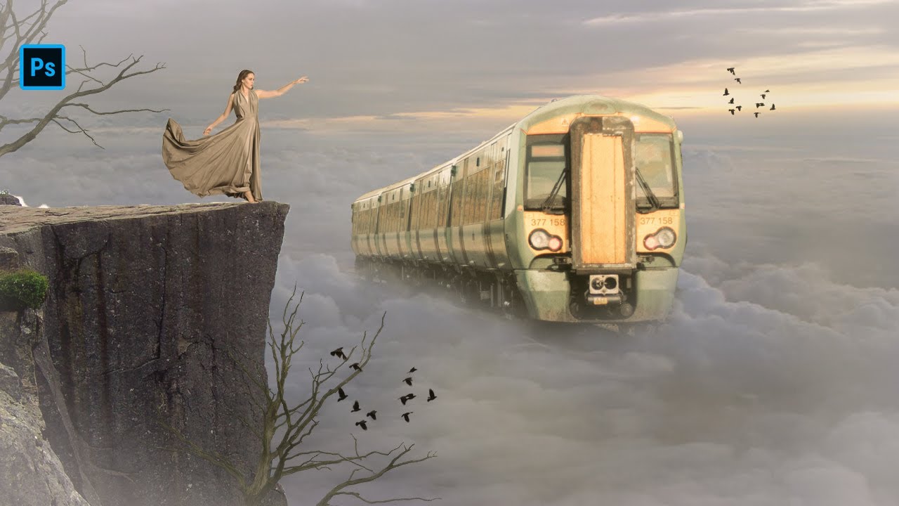 The Clouds Train Photo Fantasy Manipulation & Art Tutorial by Graphics ...