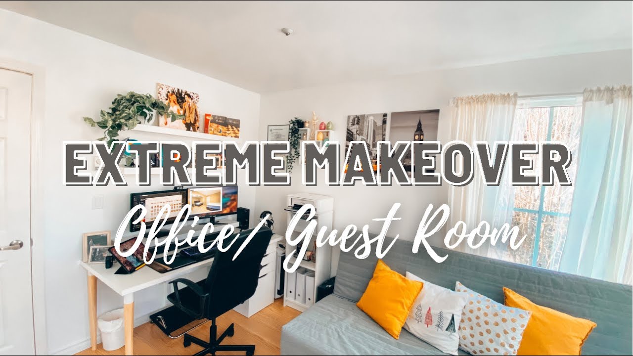 EXTREME room makeover + room tour | office/guest room - YouTube