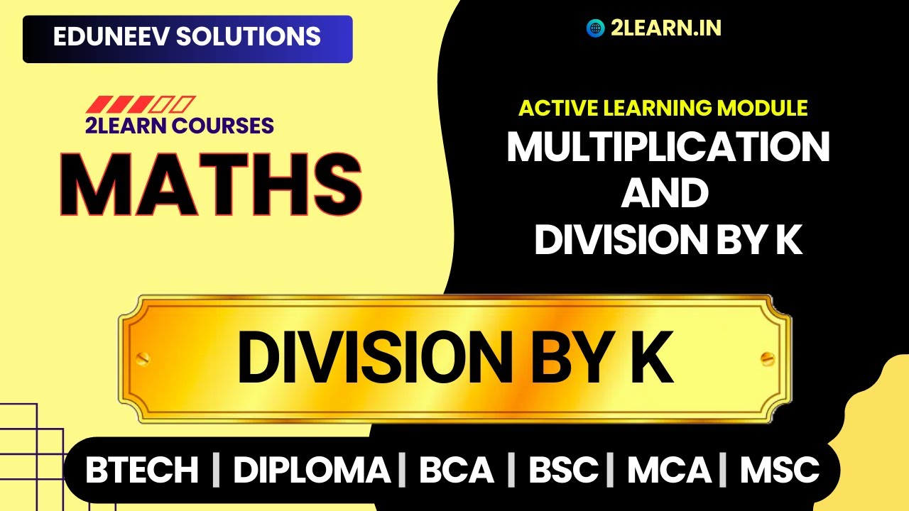 Multiplication and Division by K | Division by K - YouTube
