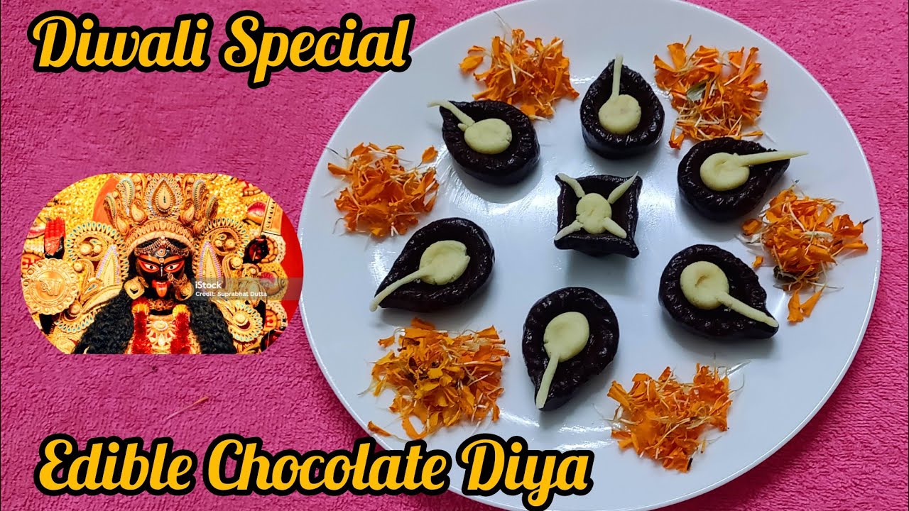 Edible Chocolate Diya || Diwali Special Sweet Recipe || Easy instant ...