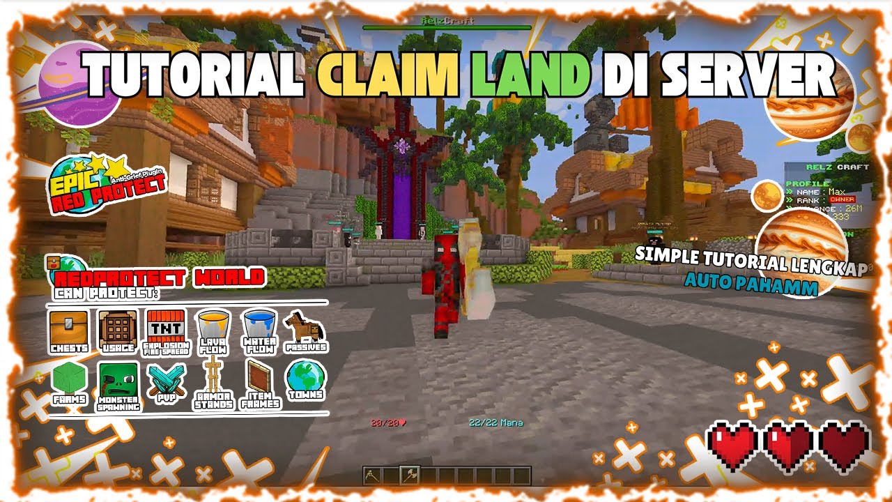 CARA CLIAM LAND DI SERVER MINECRAFT MENGGUNAKAN PAGAR - REDPROTECT ...