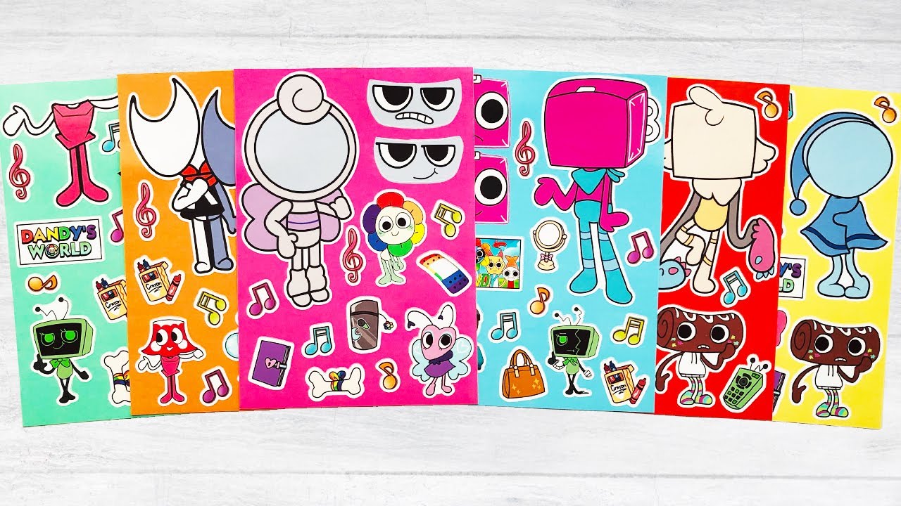 DANDY'S WORLD ASMR Sticker Book Decorating #paperdiy #sticker # ...