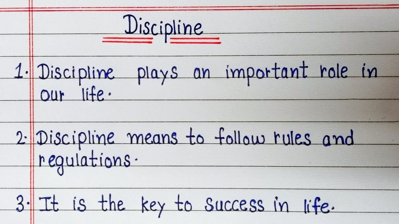 10 Lines on Discipline in English | Discipline essay in English 10 ...