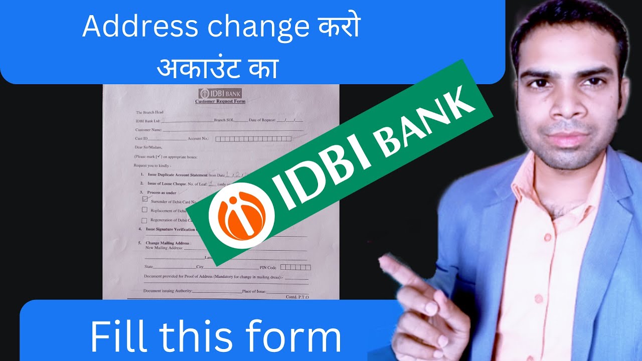 change address idbi bank account | fill this form with complete ...