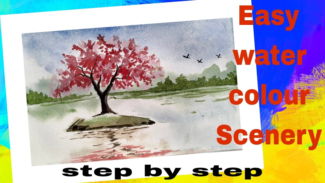 How to draw easy watercolor drawing, step by step - YouTube