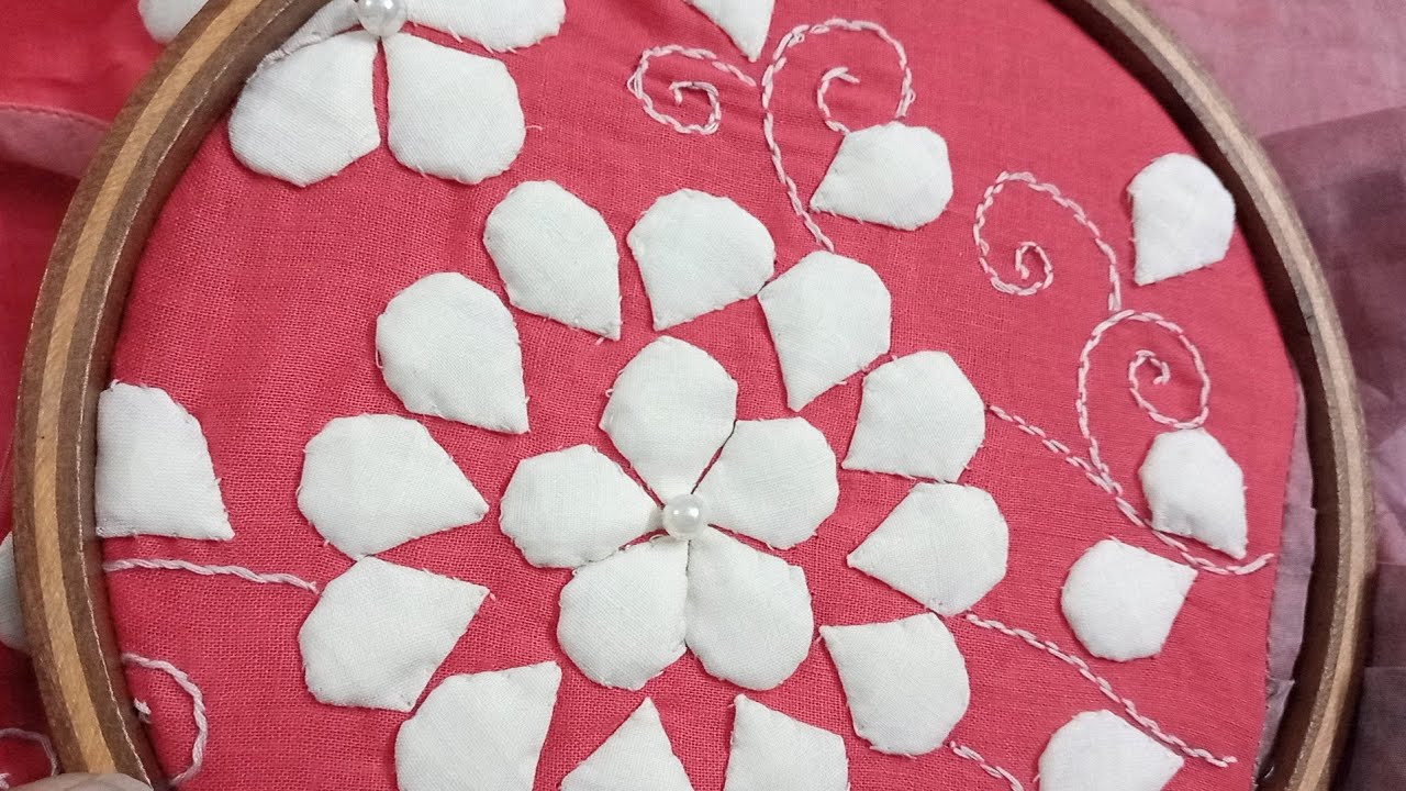 Hand Embroidery applique work design/Hand Embroidery easy stitch to ...