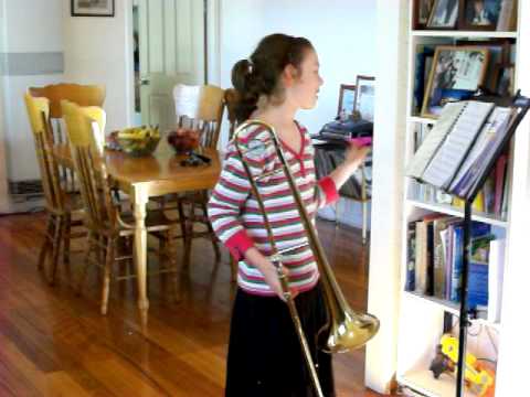 10 Year Old Daisy Playing Trombone - YouTube