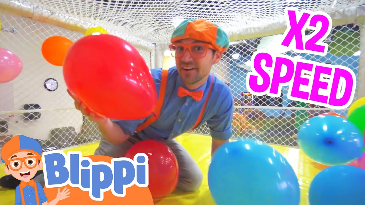 Blippi Moves Around at an Indoor Playground! | BLIPPI X2 SPEED | Fast ...