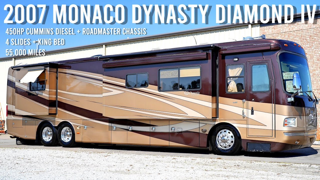 2007 Monaco Dynasty Diamond IV TAG AXLE A Class 400HP Cummins Diesel ...
