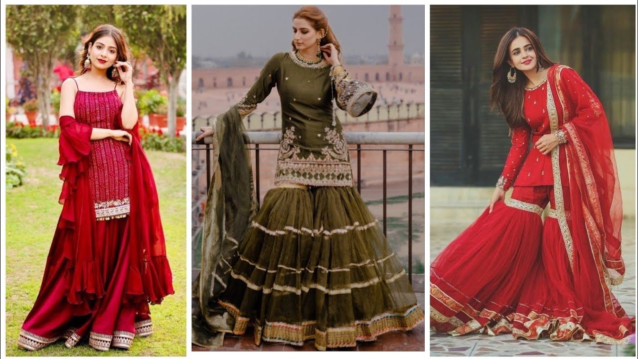 Latest Sharara Models | letest wedding sharara design| ethnic ...