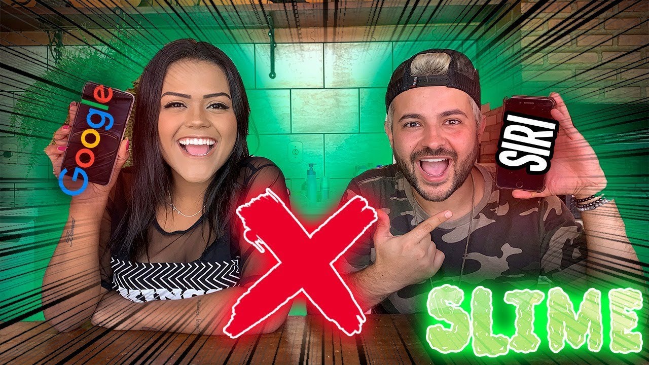 SIRI VS GOOGLE FAZENDO SLIME 2 !!! (SLIME CHALLENGE) - YouTube