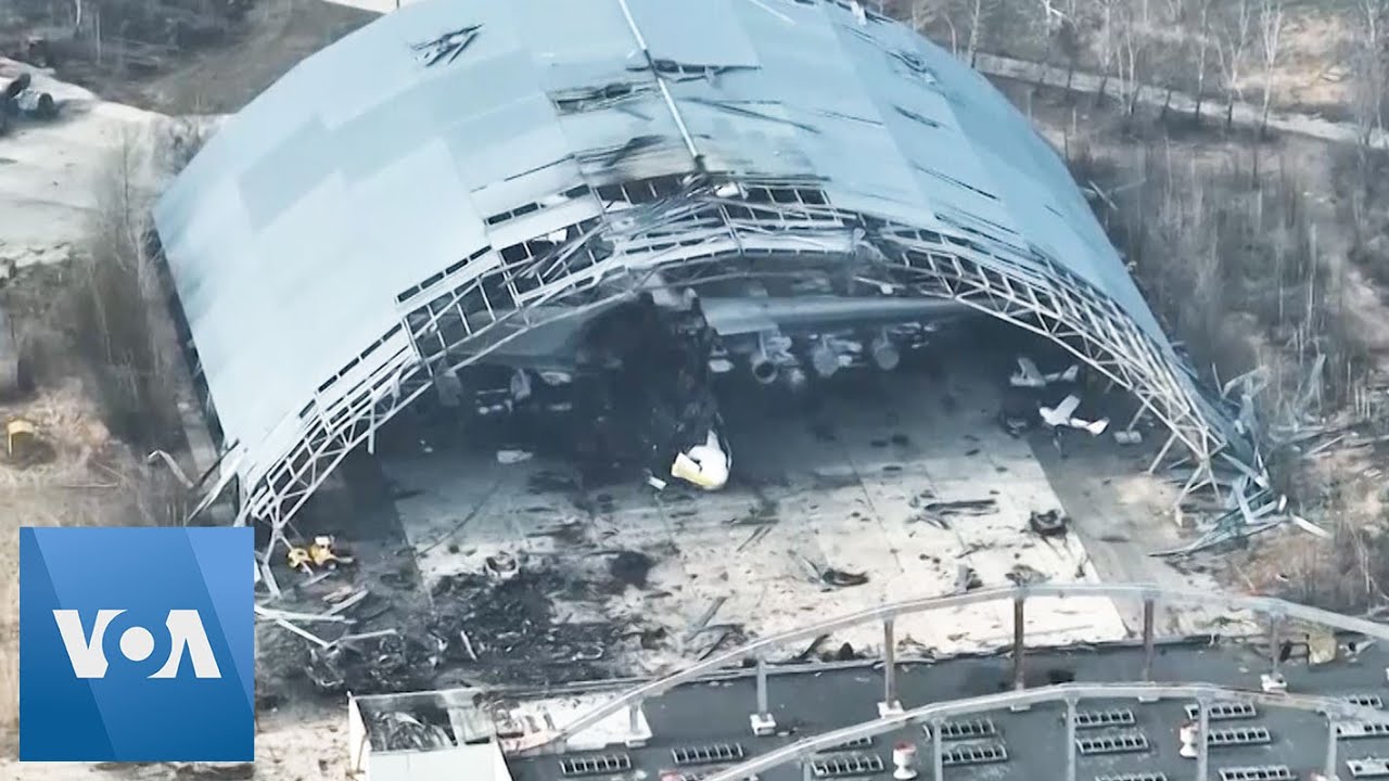 Aerials of Ukraine Air Base Damaged in Fighting - YouTube