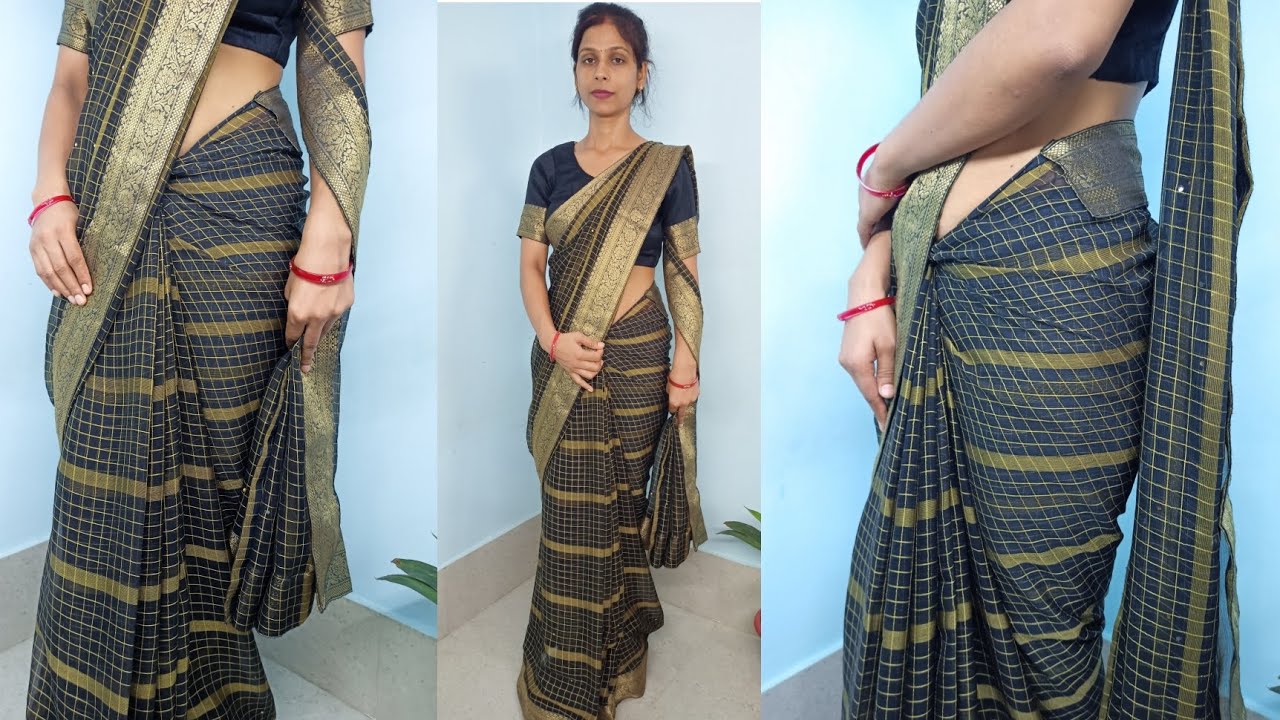Beginners saree draping tutorial | Easy saree draping with perfect ...
