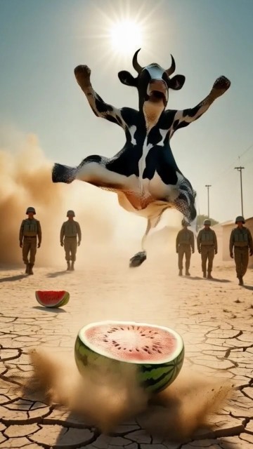 "Little Cow, Giant Melon 🍈 | When Soldiers Faced the Monkeys 😂🔥" - YouTube