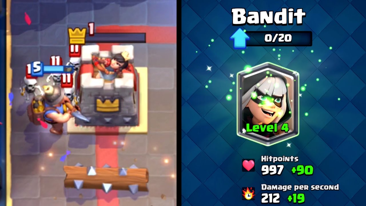 Clash Royale - BIG BANDIT UPGRADE! Tower = 1HP - YouTube